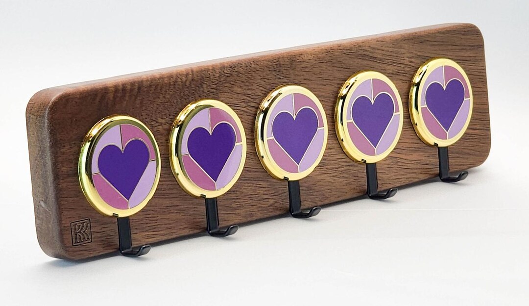 Purple Heart Luxury Key Hanger, 5 Hook, Designer Key Holder, Stylish ...