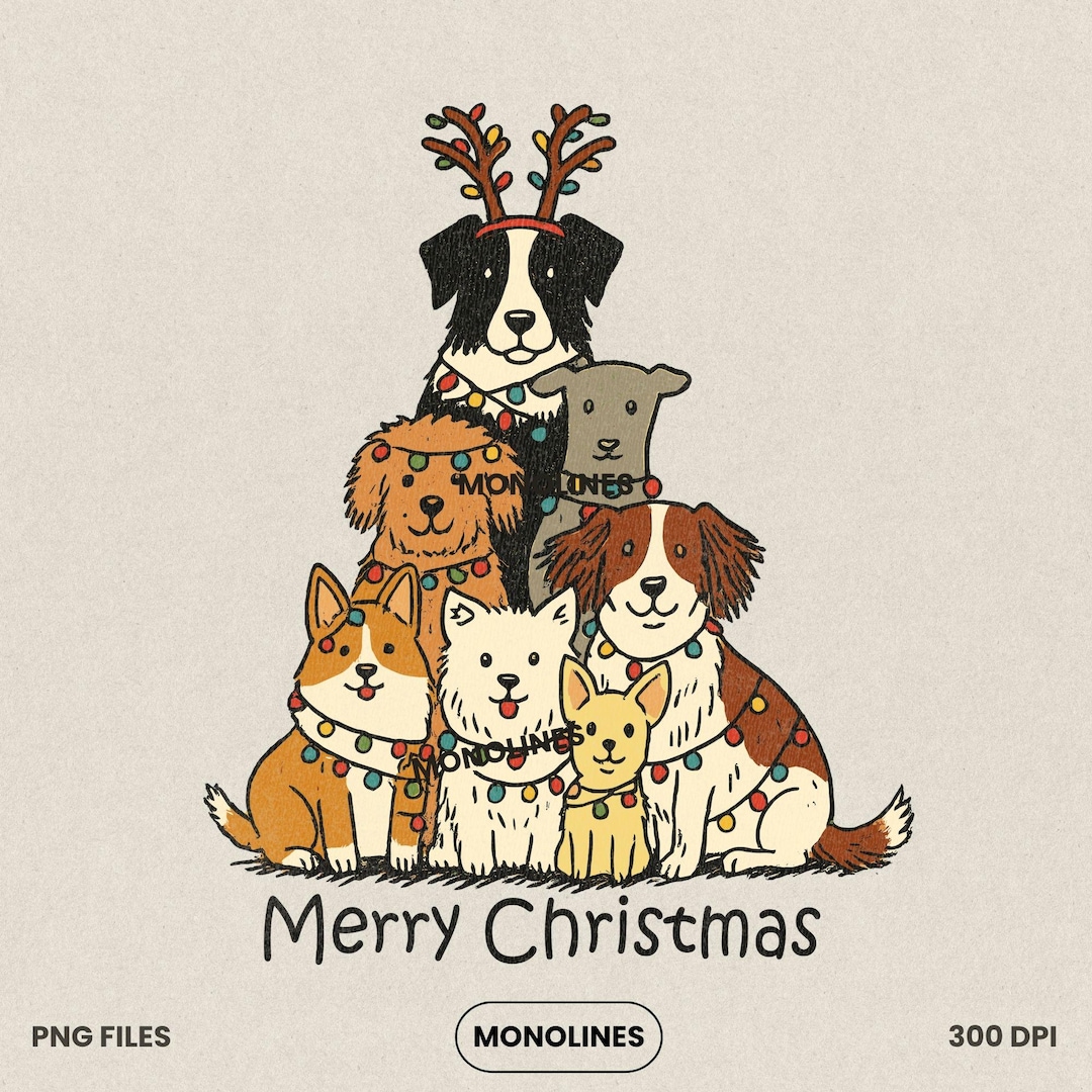 Funny Christmas Dogs PNG, Merry Christmas Puppy Clipart, Cute Dog Lover ...