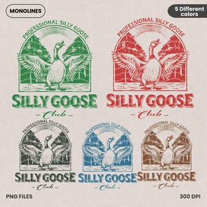 Silly Goose Club PNG, Vintage Goose Design, Funny Goose Clipart, Retro ...