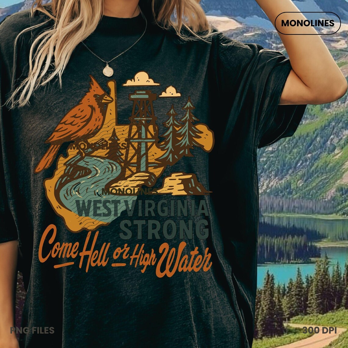 West Virginia Cardinal Art PNG: Vintage State Map Clipart (digital ...