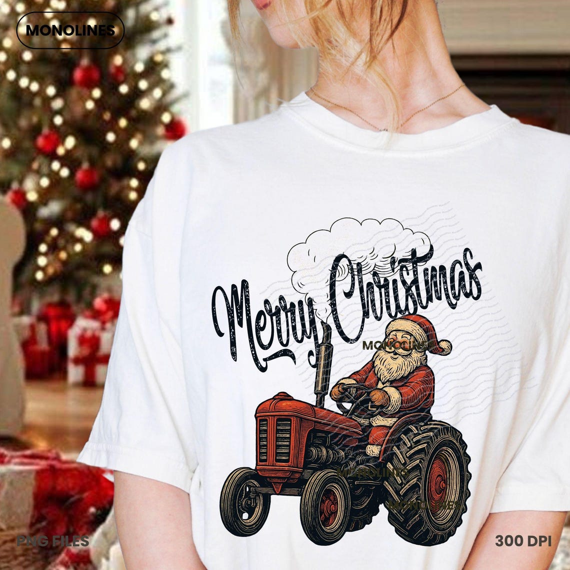 Vintage Santa Tractor PNG, Farm Christmas Clipart (digital Download) - Etsy