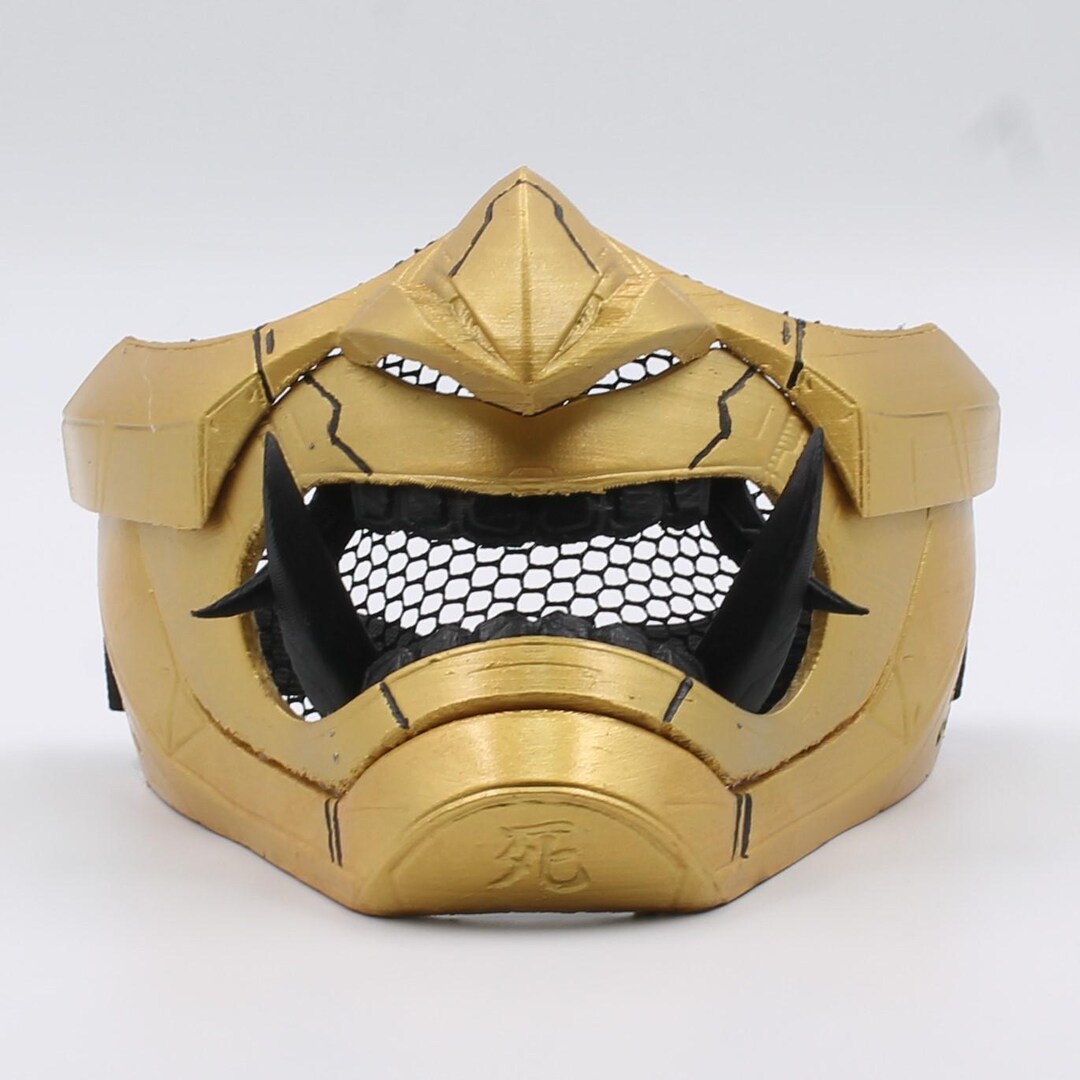 Oni Cyber Samurai Cozplay Yellow Mask - Etsy