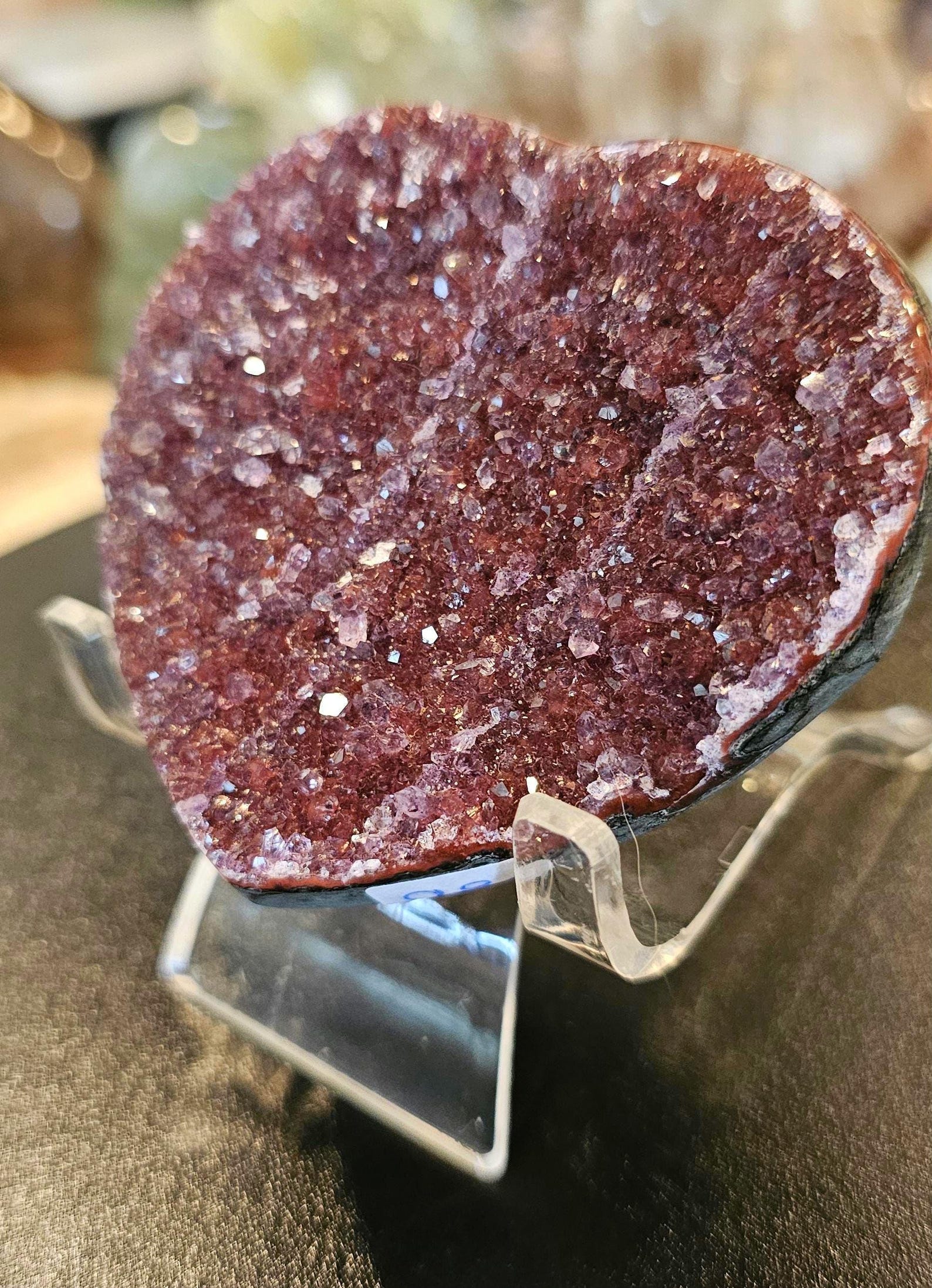 Rare Red Amethyst Heart: Sparkly Druzy Quartz, Jemmy Stone - Etsy