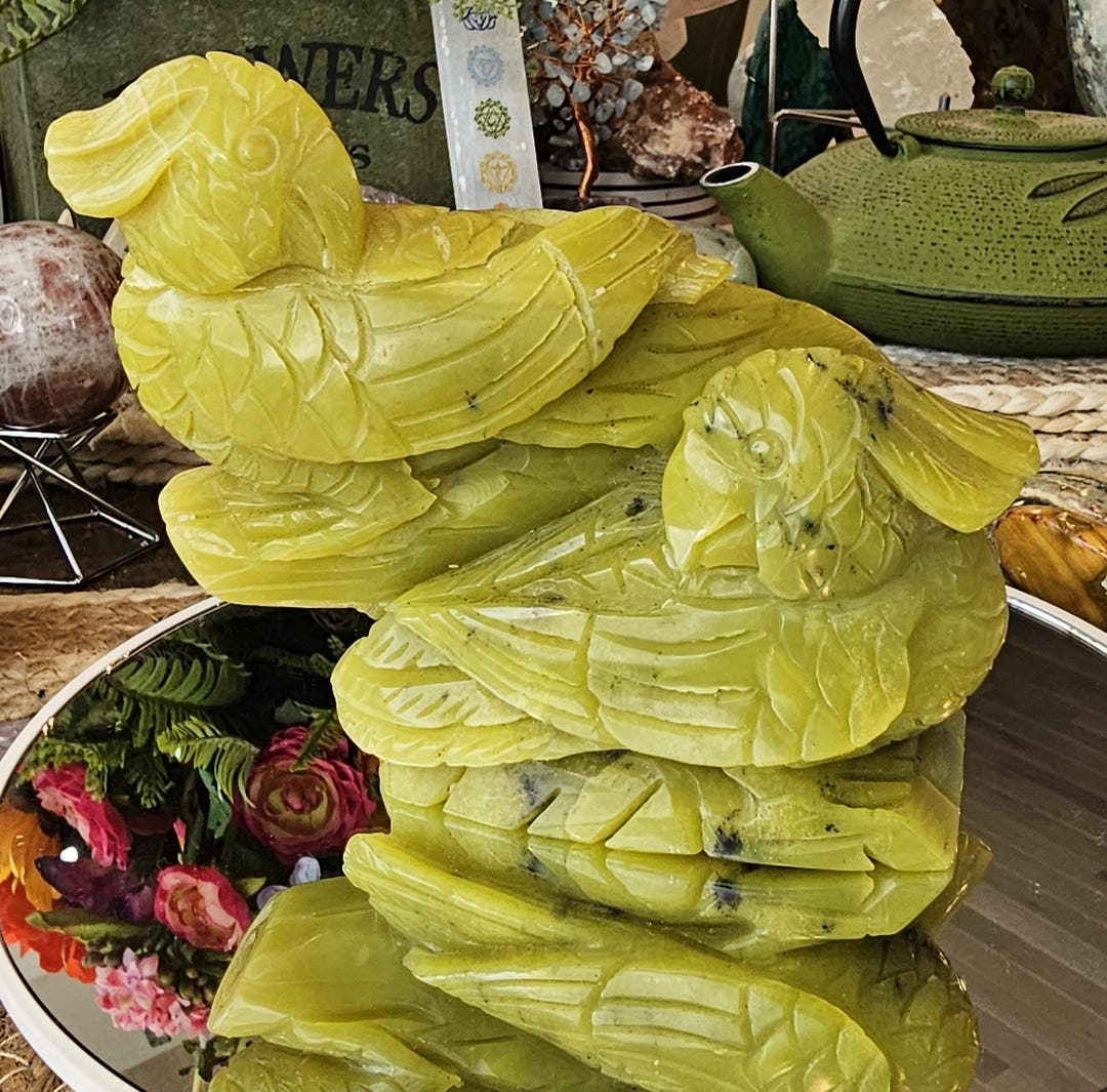 Jade Carving Two Parrots on a Tree Branch - Etsy