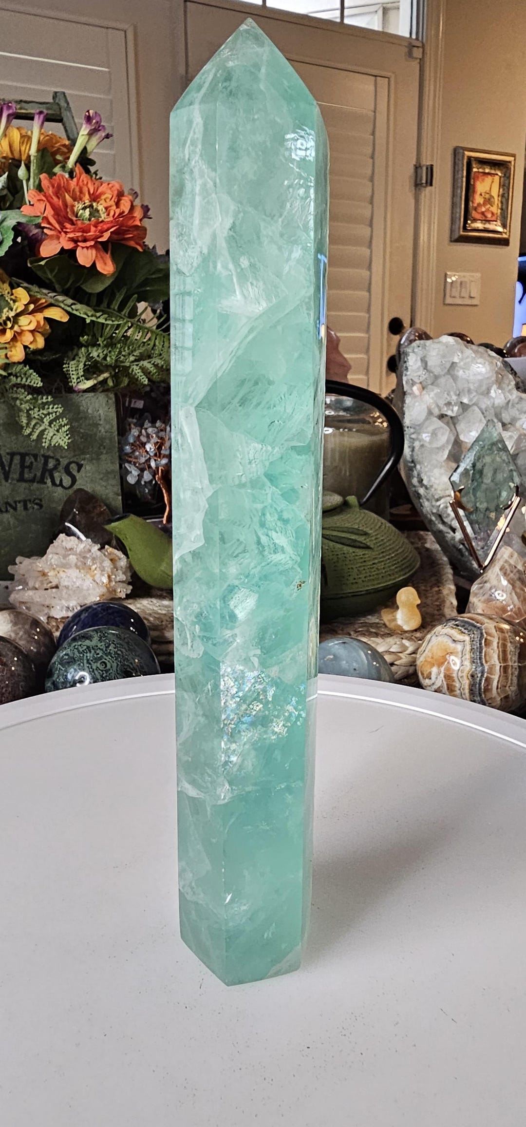 Fluorite Tiffany Tower With Rainbows and Amazing Clarity 8.5" 1.39lbs ...