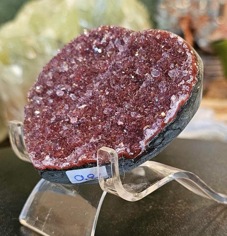 Rare Red Amethyst Heart: Sparkly Druzy Quartz, Jemmy Stone - Etsy