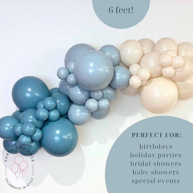 Blue Moon Balloon Garland Kit, USA Made Premium Quality Balloons, DIY ...