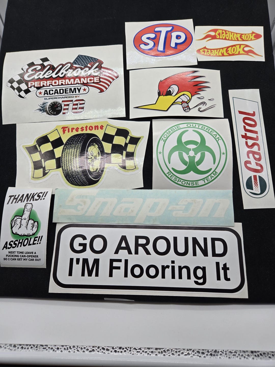 10 Assorted Vinyl Stickers Edelbrock Hot Wheels Performance Gas Station ...