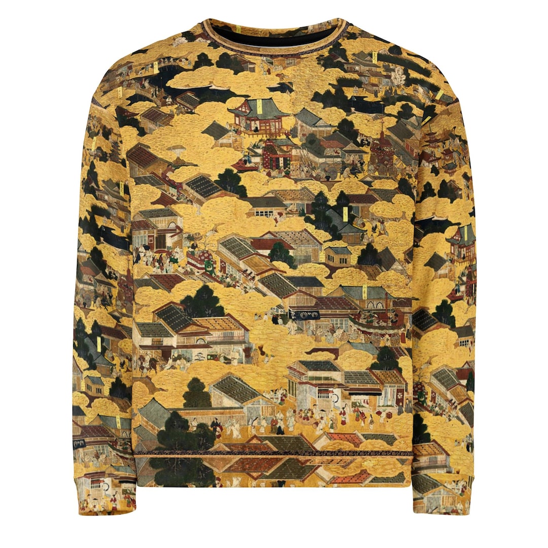 La Même Chose Sweatshirt – “golden Kyoto” Edo Panorama Unisex Crewneck ...