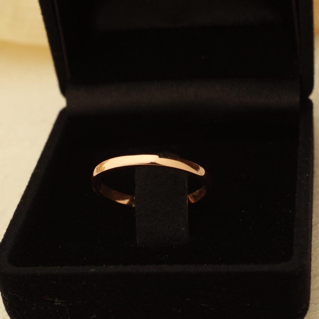 Mens Gold Wedding Band - Thin Couples Ring Set, His and Her Matching ...