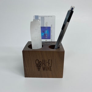 Modern Wood Block Check Presenter Custom Engraved Restaurant Logo Name ...