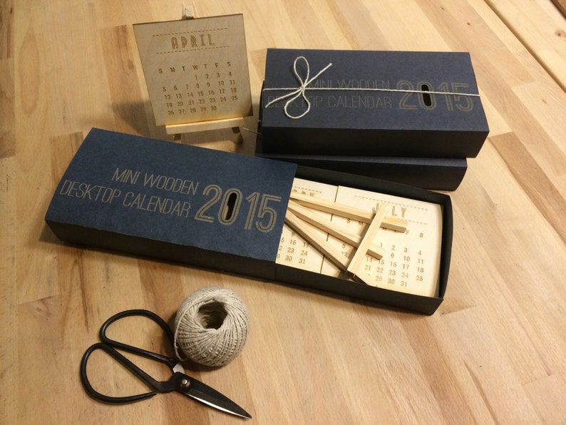 Mini Wooden Desktop Calendar Laser Etched Wood Desk Calendar - Etsy