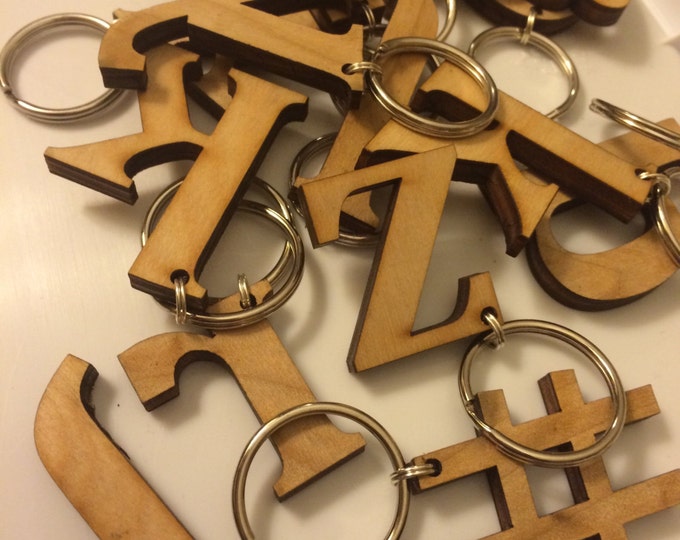Monogram Wood Key Chain Baltic Birch Veneer Plywood Key Chain Laser Cut ...