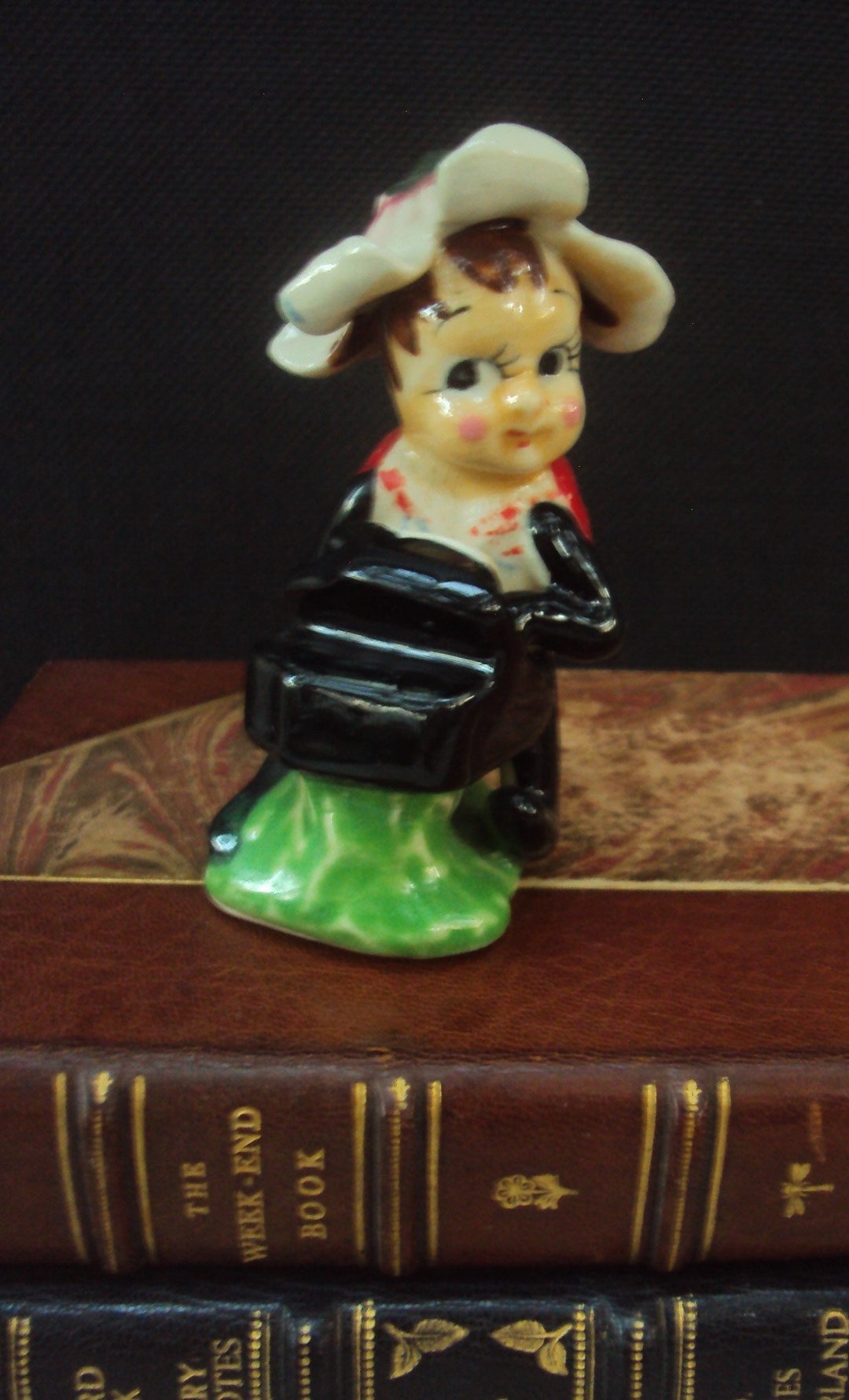 Vintage 50s Ceramic Piano Playing Lady Bug Figurine Made in Japan ...