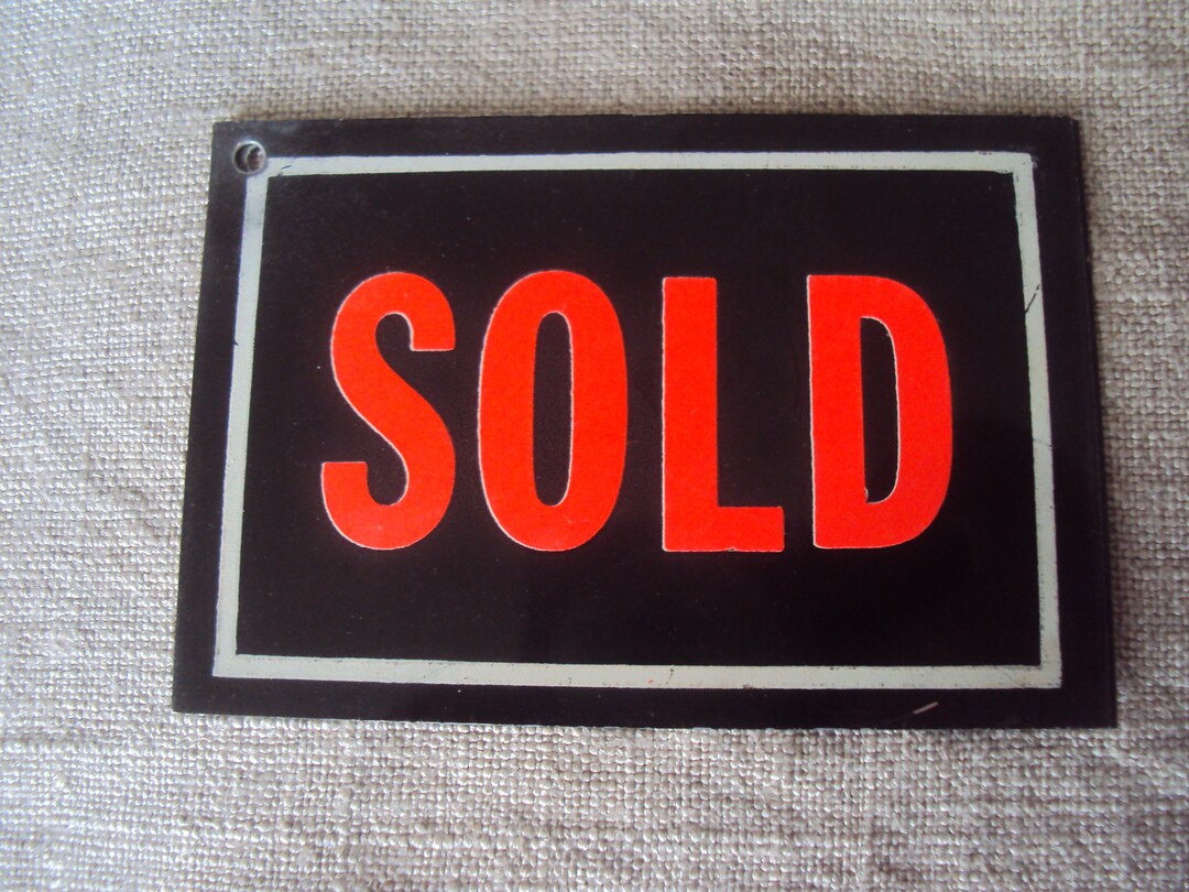 Vintage Salesman Sample Metal Miniature Sign SOLD Sample Sign Hy-ko ...