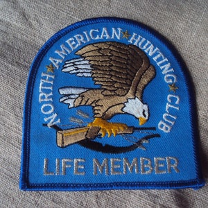 Large Vintage North American Hunting Club Life Member Iron on Sew on ...