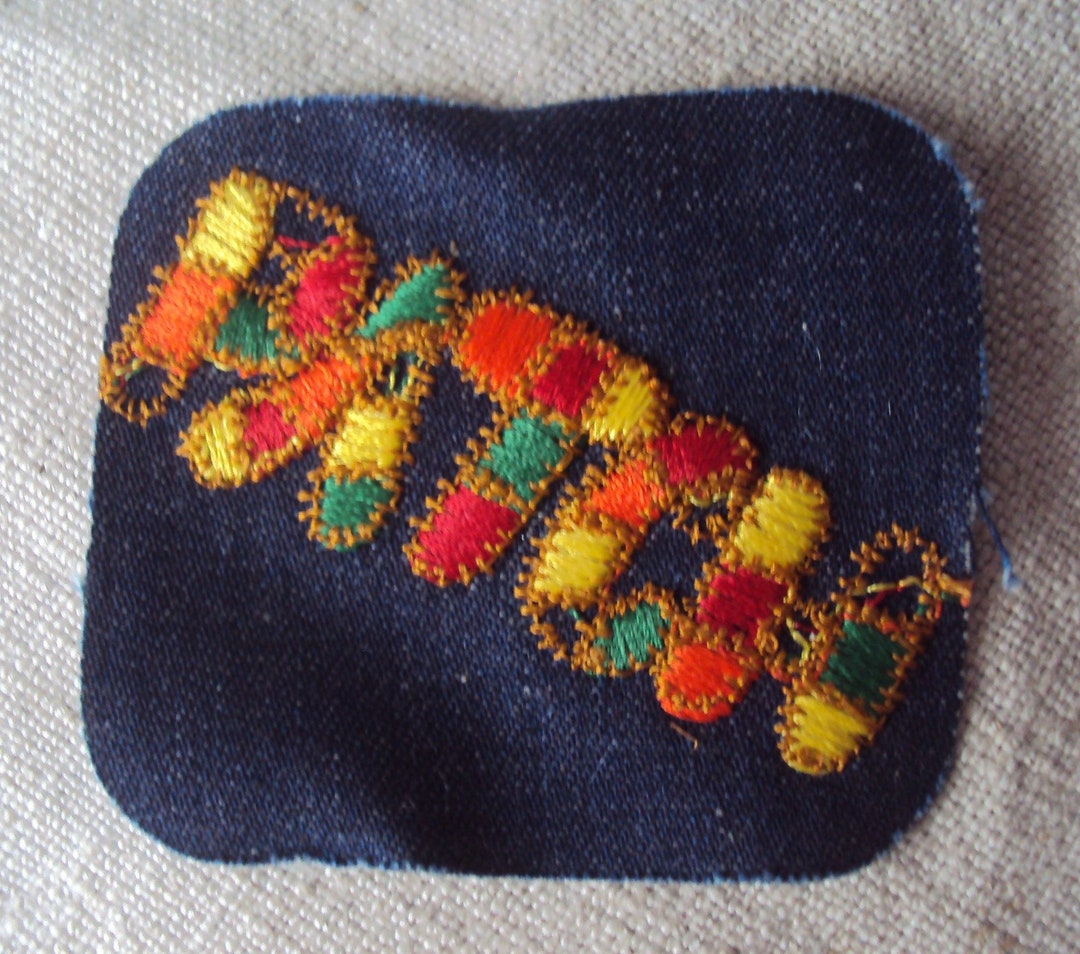 Vintage 70s Denim Iron on Sew on PATCH Comic Patch Motto Patch Hippie ...