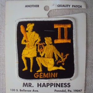 Vintage 70s Gemini Astrology Zodiac Sew on Patch - Etsy