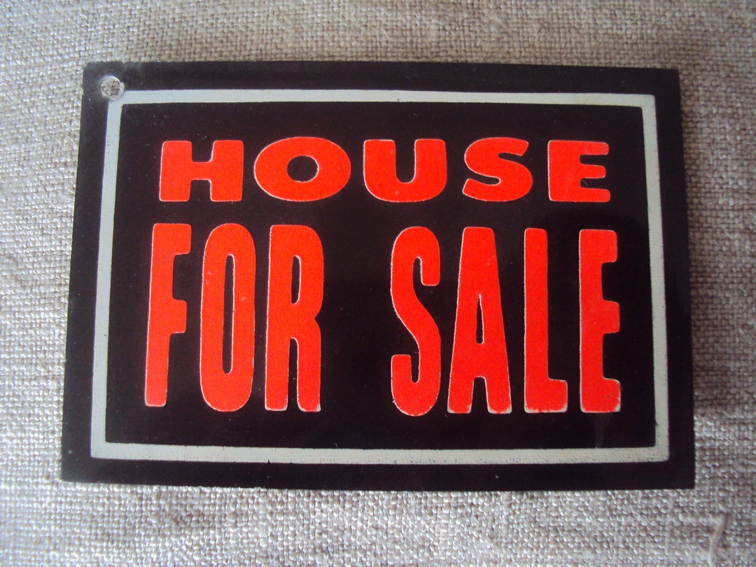 Vintage Salesman Sample Metal Miniature Sign HOUSE FOR SALE Sample Sign ...