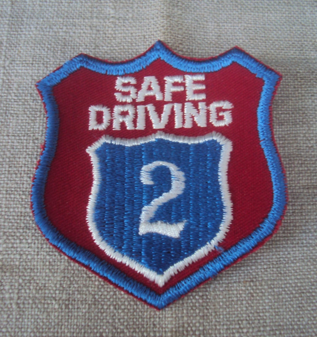 Vintage 70s 2 Years Safe Driving Shield Shaped Sew on Patch - Etsy