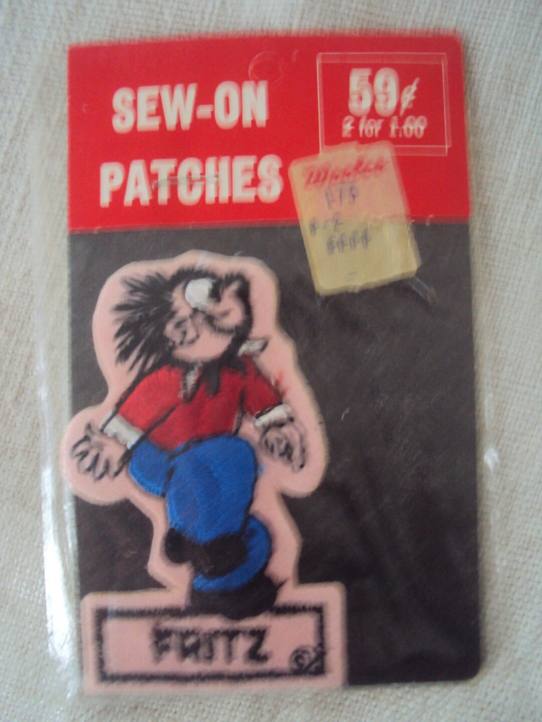 Vintage Comic 60s FRITZ Comic Strip Character Sew on Patch Original ...