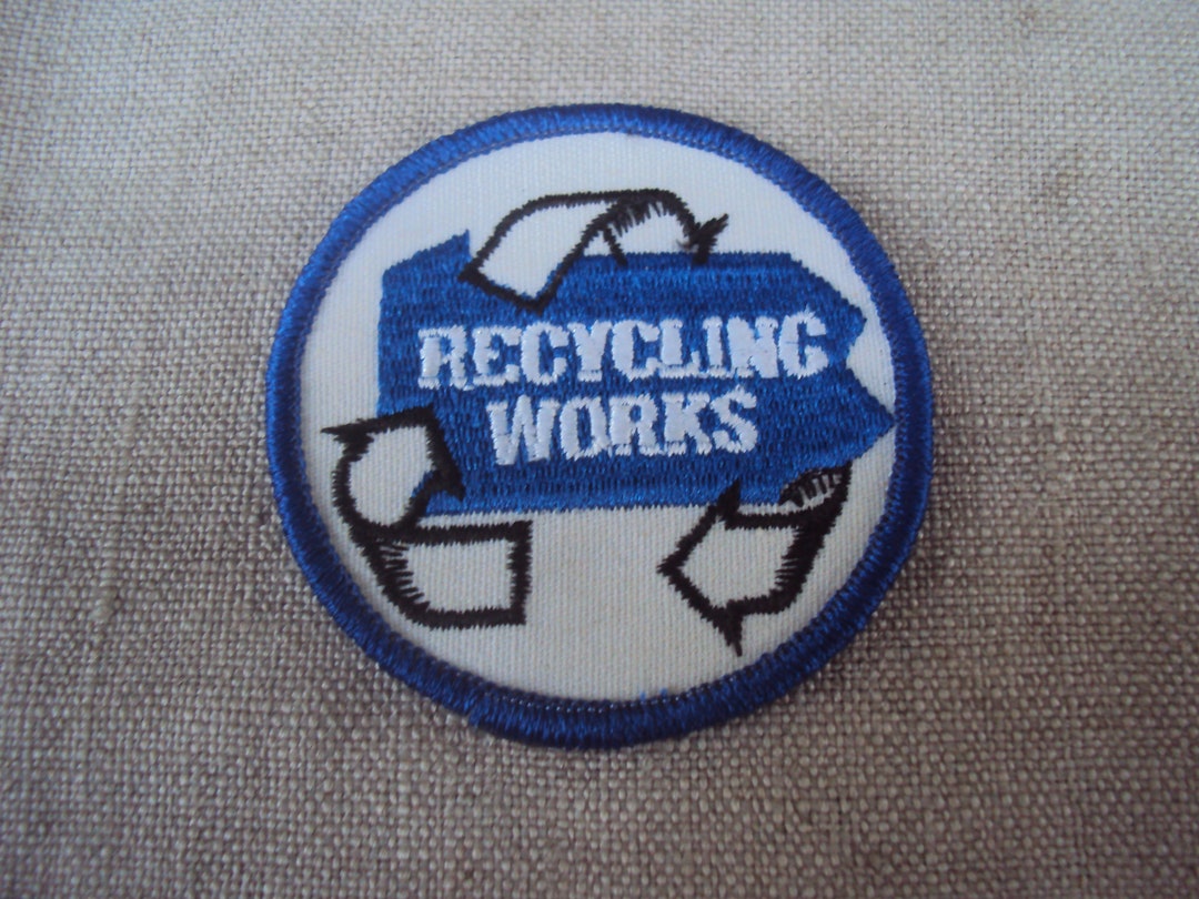 Vintage Recycling Works Iron on Sew on Patch Pennsylvania Recycling ...
