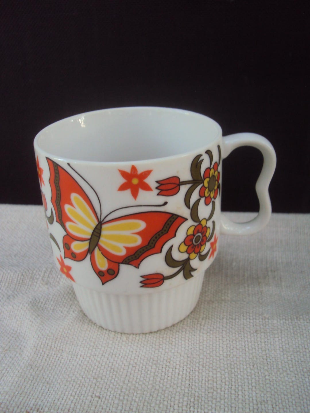 Retro 70s Stackable Groovy Colorful Butterfly Mug Japan Collectible Mug ...