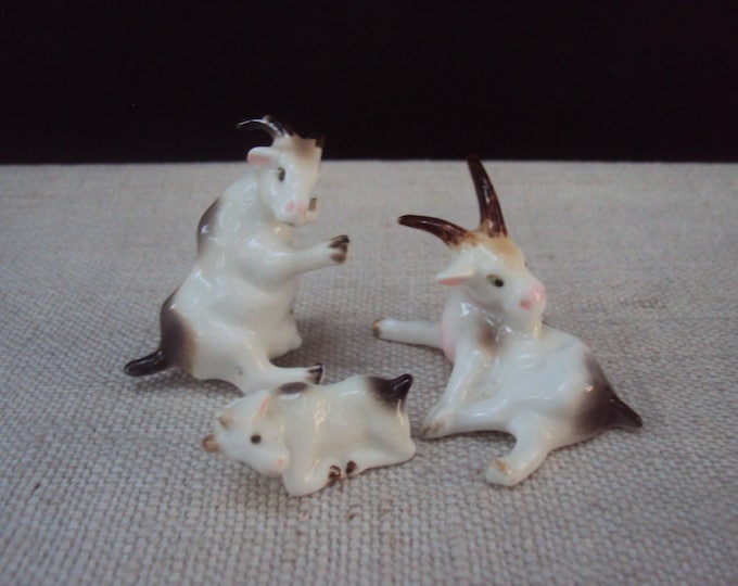 Mountain Goats Vintage Bone China Miniature Shiken Made in Japan Goat ...