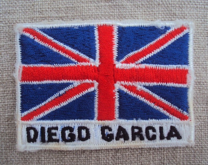 Vintage 1970s DIEGO GARCIA Flag Red White and Blue Flag Patch - Etsy