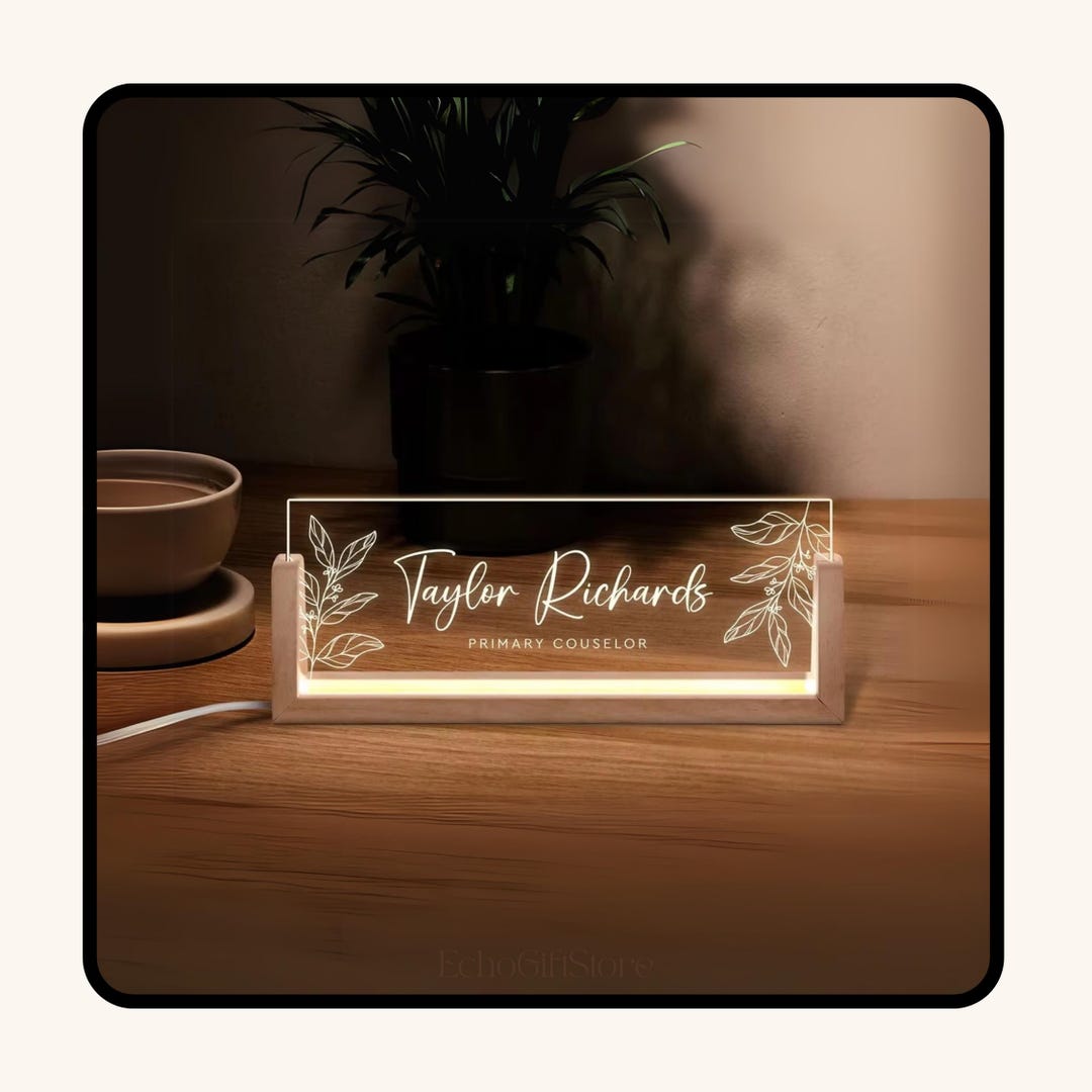 Personalized Modern Office Desk Name Plate, Custom Desk Nameplate With ...