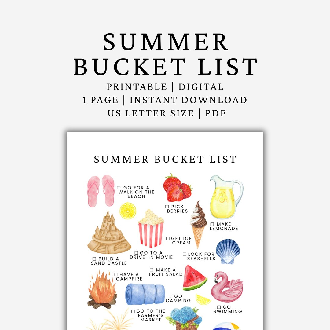 Summer Bucket List, Summer Activities, Summer Checklist, Summer Break ...