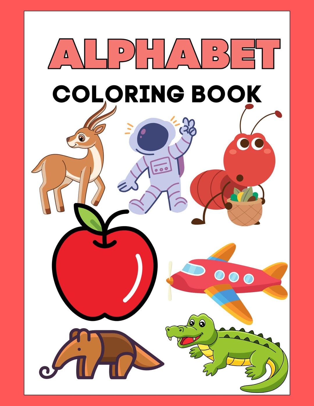 52 Page Alphabet Tracing and Coloring Worksheet for Kids| Fun Printable ...