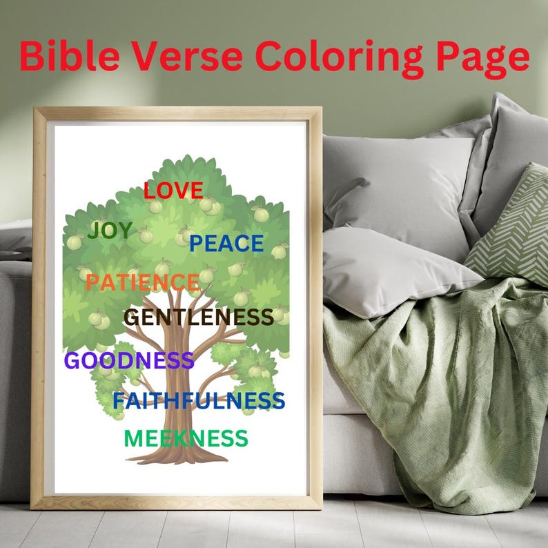 Fruit of the Spirit Coloring Worksheet for Kids | Christian Printable ...