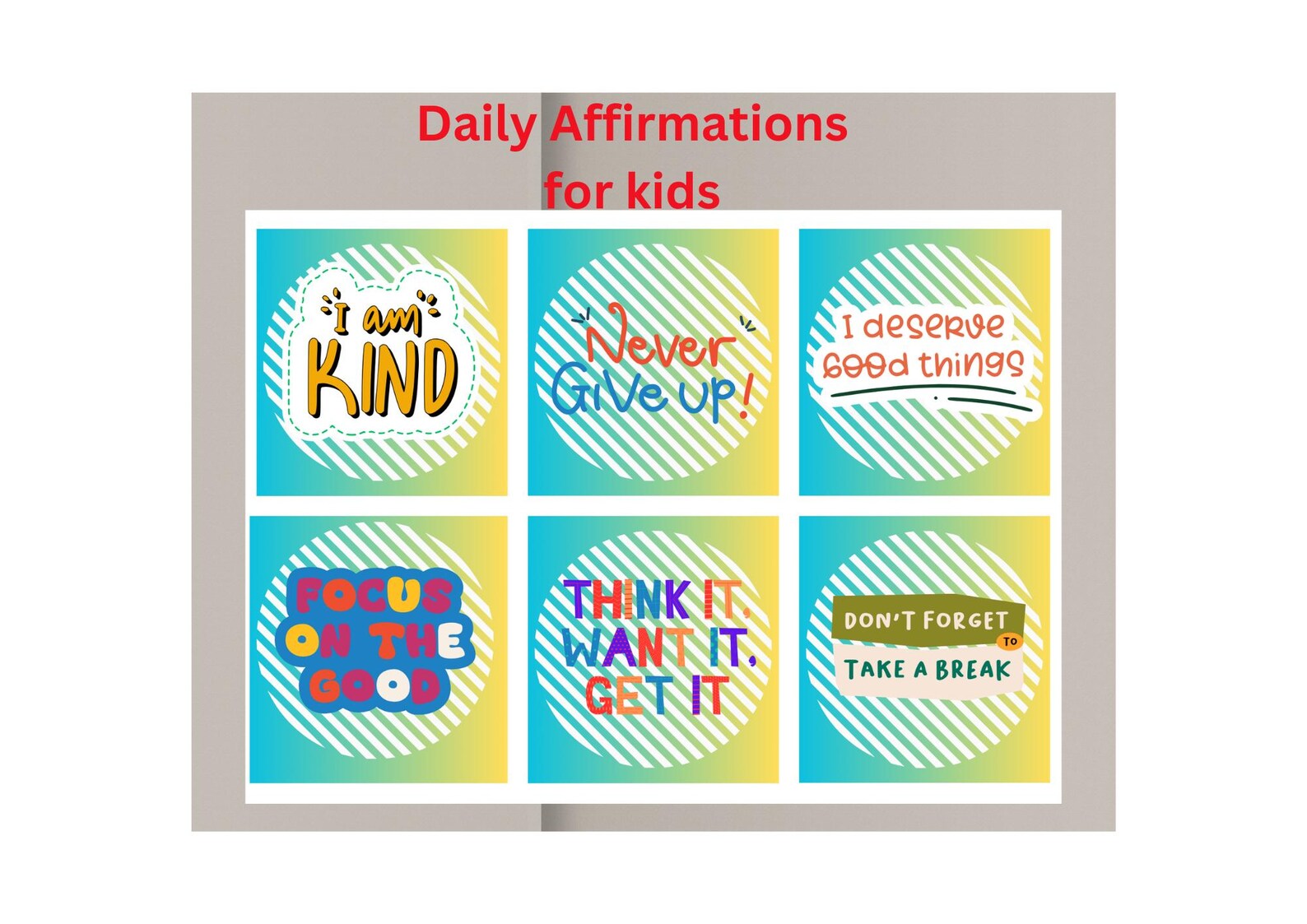 Kids Daily Affirmation Cards| Positive Affirmations for Children ...