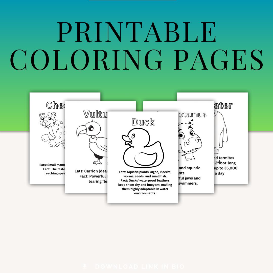 Animal Alphabet Coloring Pages | A-Z Printable Worksheets | Fun ...