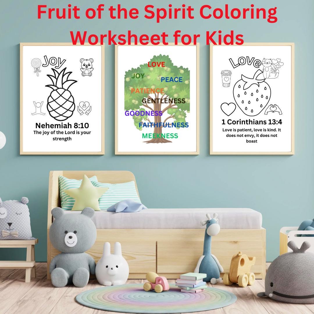 Fruit of the Spirit Coloring Worksheet for Kids | Christian Printable ...