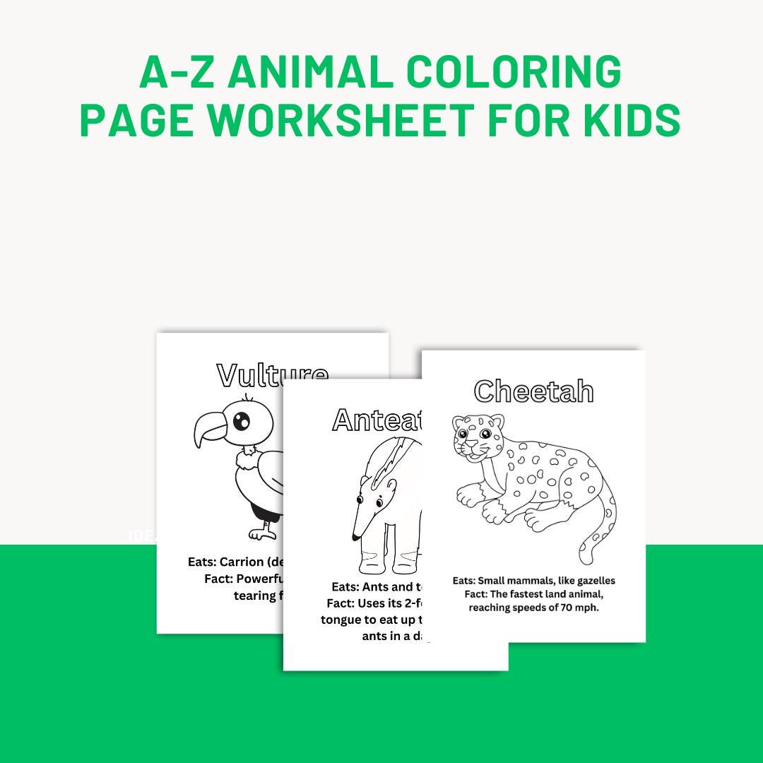 Animal Alphabet Coloring Pages | A-Z Printable Worksheets | Fun ...
