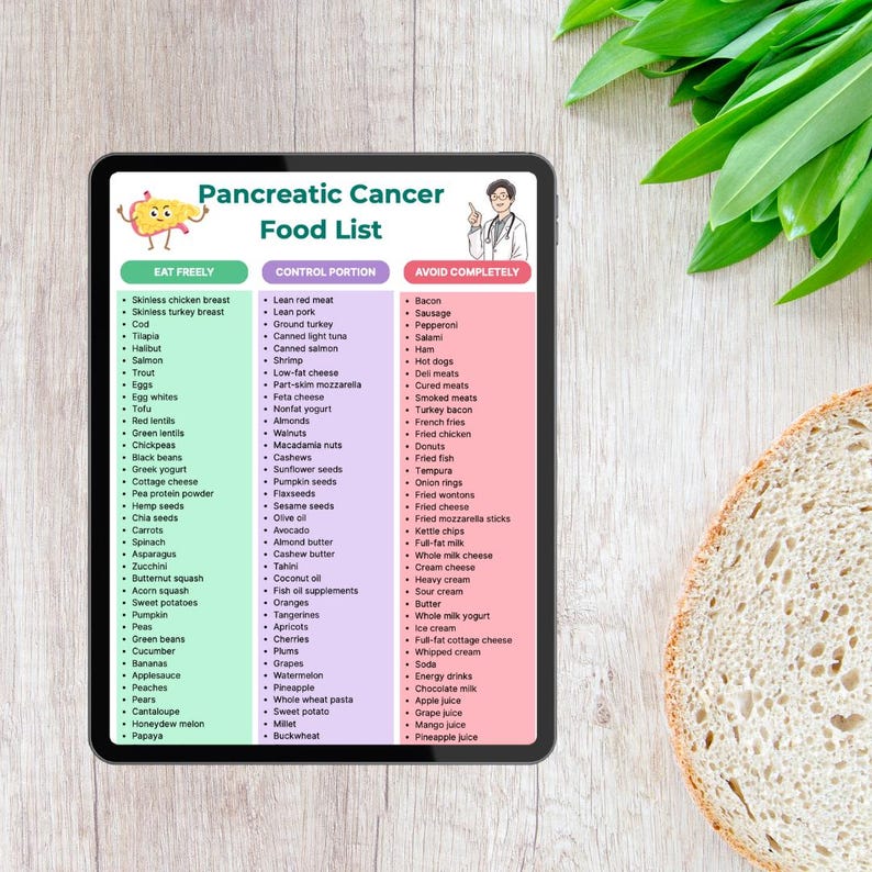 Pancreatic Cancer Food Guide | Printable Diet List | Nutrition Planning ...