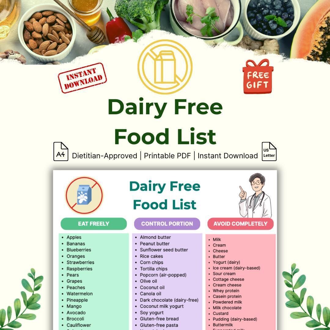 Lactose Intolerance Food Chart: Dairy-free Foods - Digestive Health ...