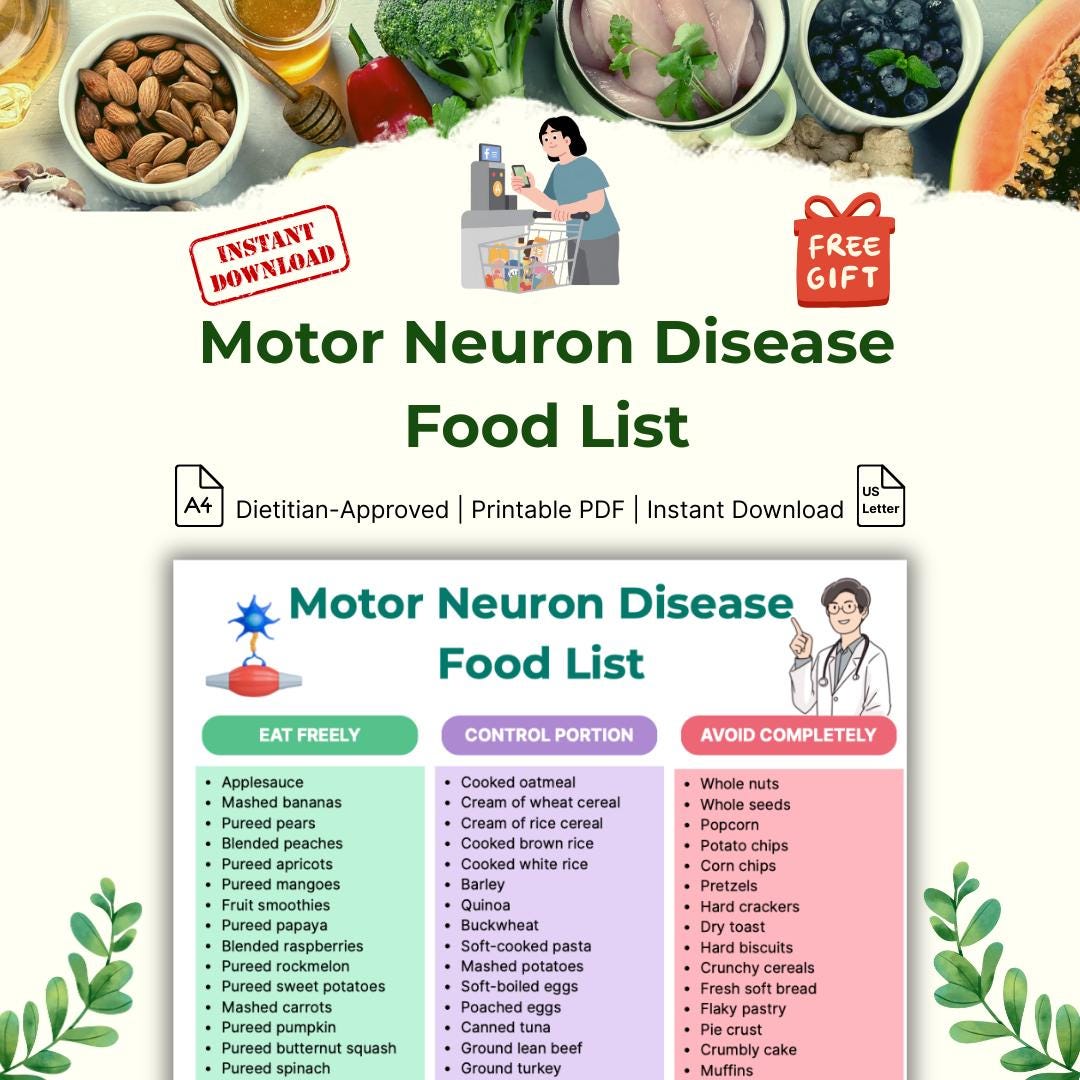 Motor Neuron Disease ALS MND Food List | Easy to Swallow Diet Guide - Etsy