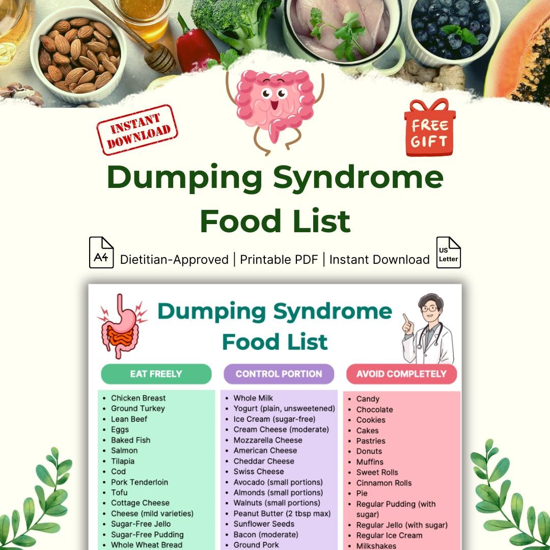 Dumping Syndrome Food List Printable | Rapid Gastric Emptying Diet ...