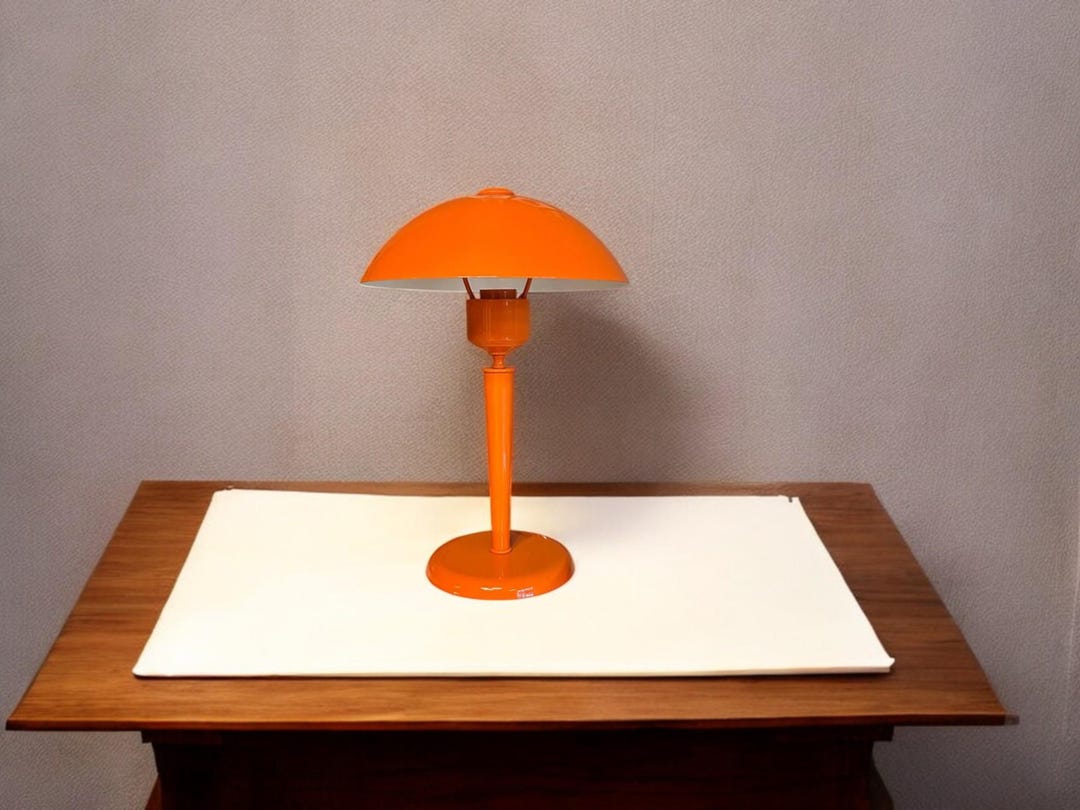 Vintage Style Orange Desk Lamp,metal Shade Office Lighting 28x30cm ...