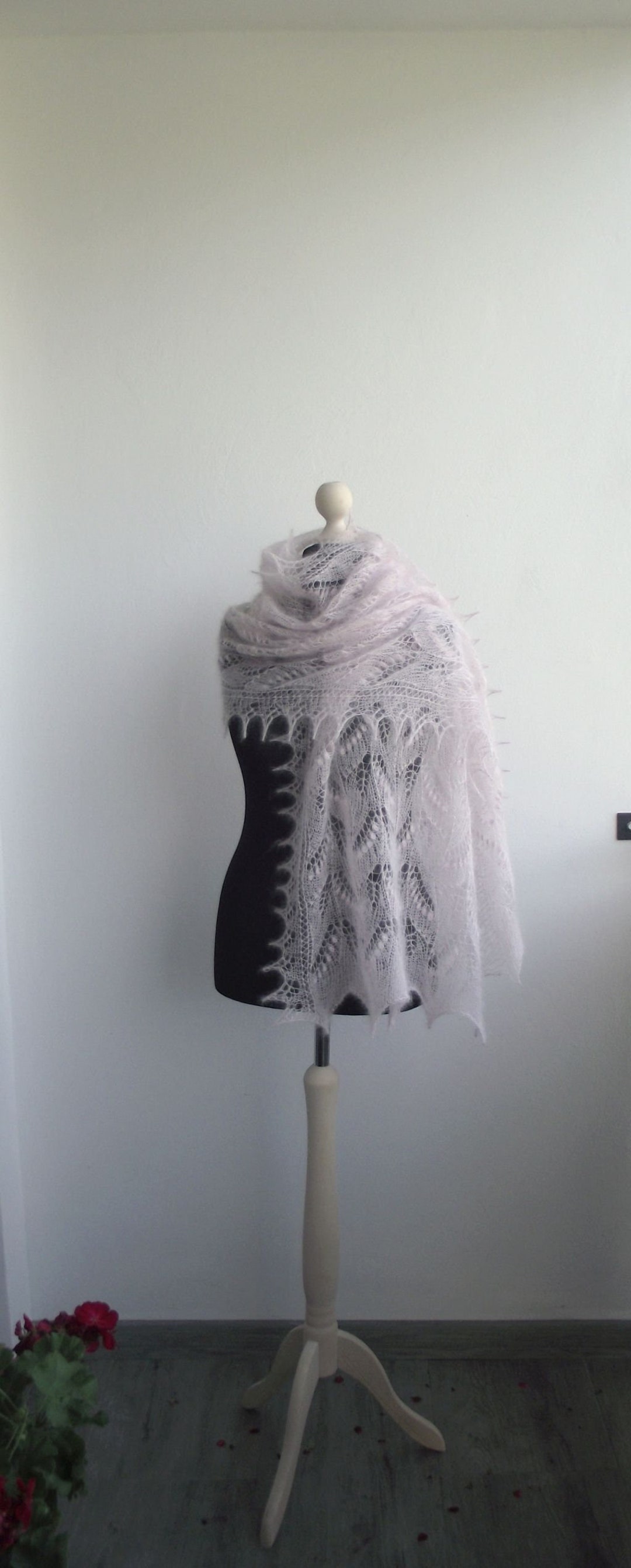 Hand Knitted Kid Mohair Silk Lace Shawl: Lily of the Valley Pattern ...