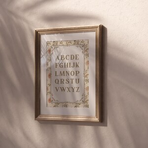Floral Vintage Alphabet Wall Art | Farmhouse Kid's Room Decor ...