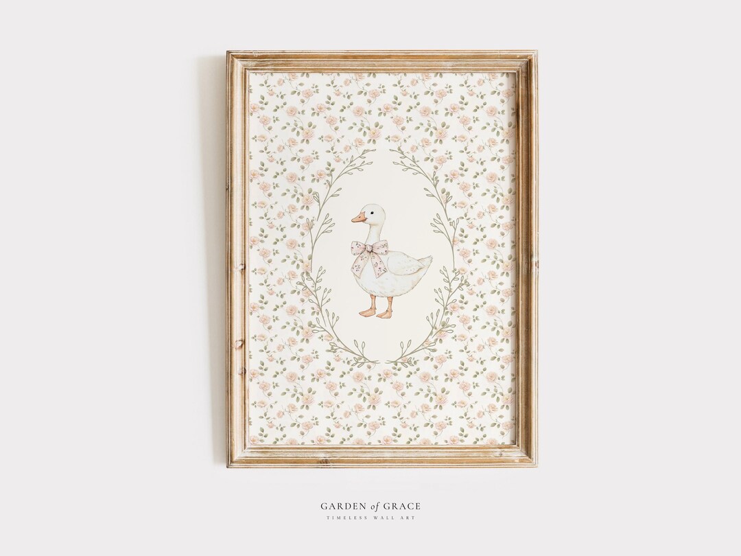 Silly Little Goose Nursery Wall Art, Farmhouse Girl's Room Decor, Sage ...