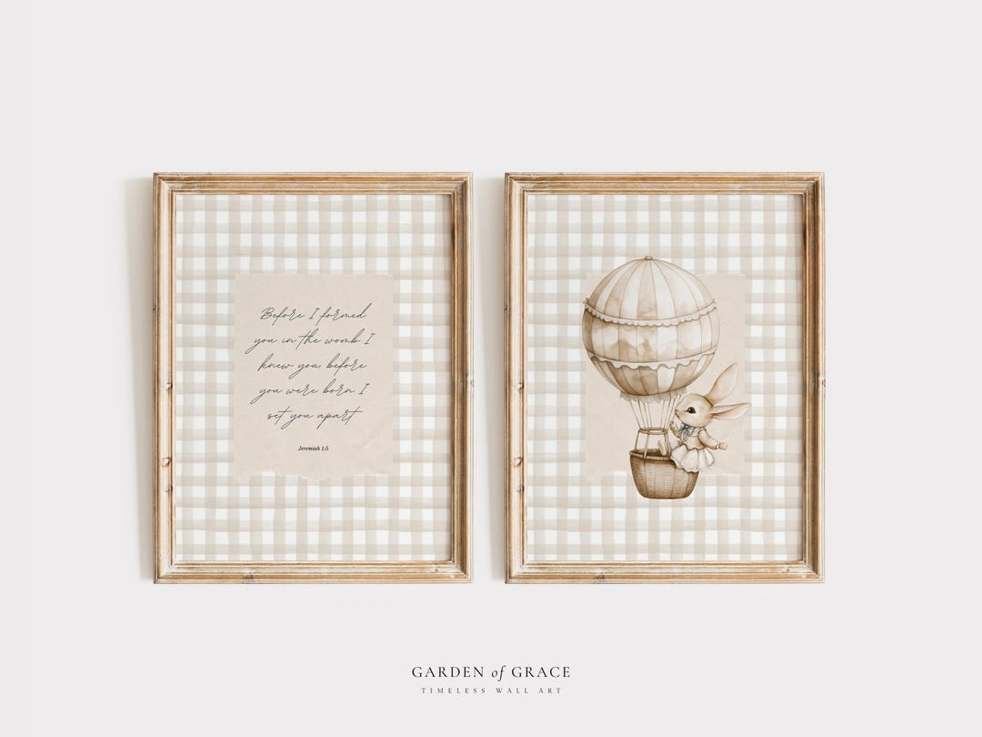 Jeremiah 1:5 Wall Art Set of 2 | Vintage Scripture Kid's Room Decor ...