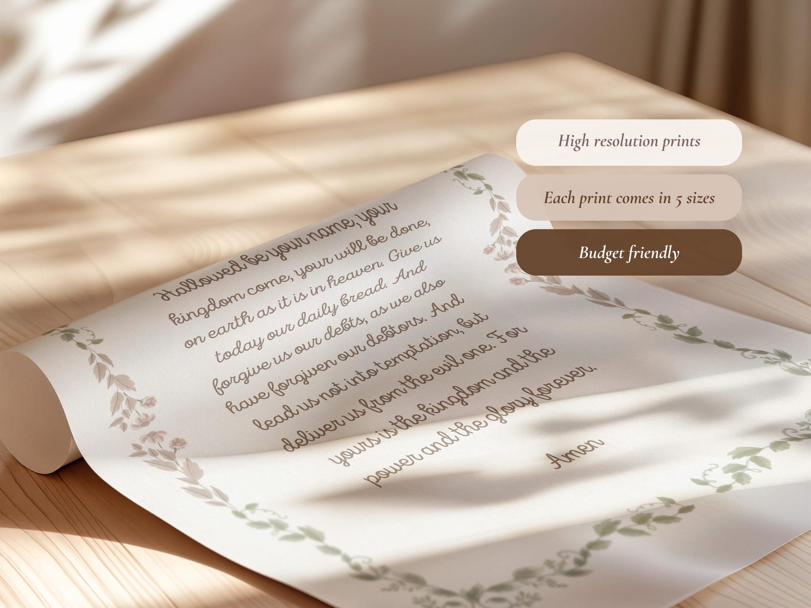 Praying Mom and Child Bunny and the Lord's Prayer Nursery Wall Art ...