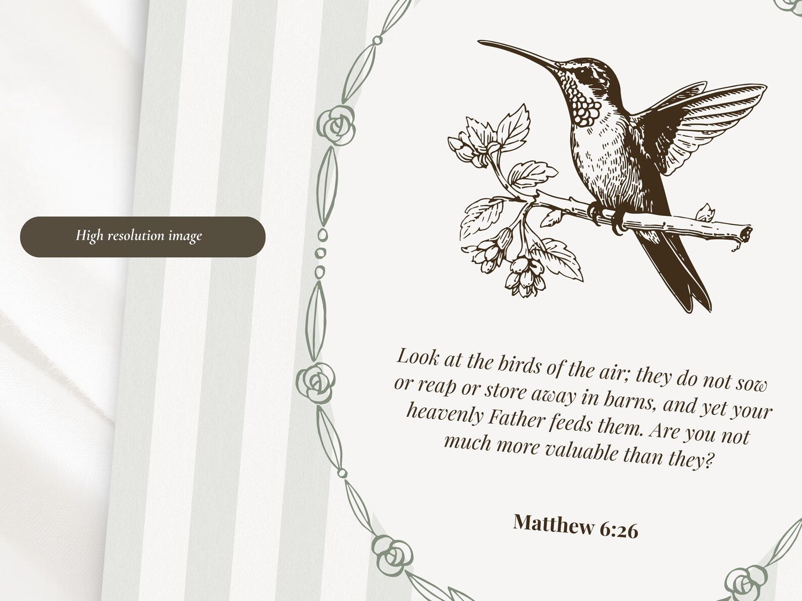 Hummingbird Wall Art With Scripture | Look at the Birds | Christian ...