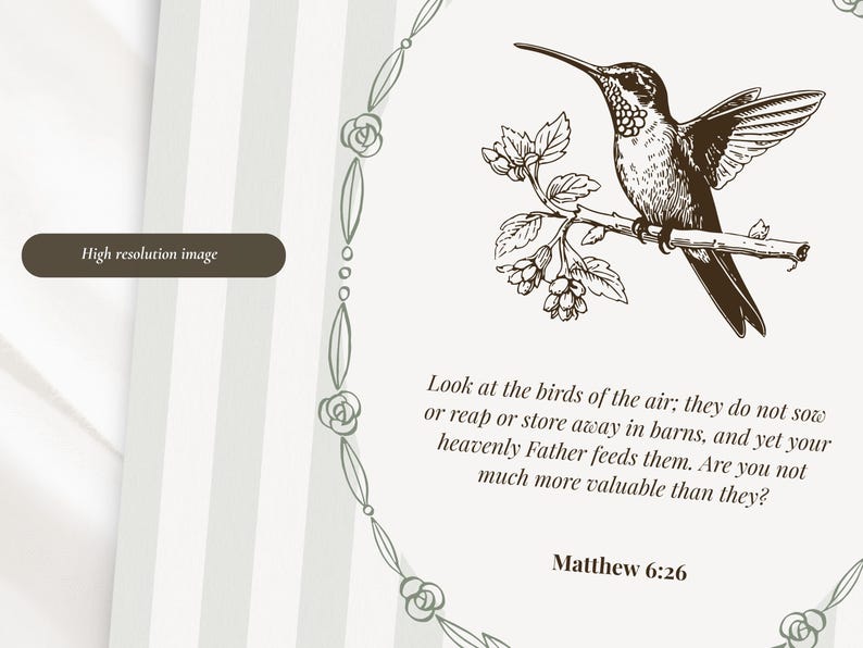 Hummingbird Wall Art With Scripture | Look at the Birds | Christian ...
