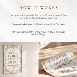 Floral Vintage Alphabet Wall Art | Farmhouse Kid's Room Decor ...